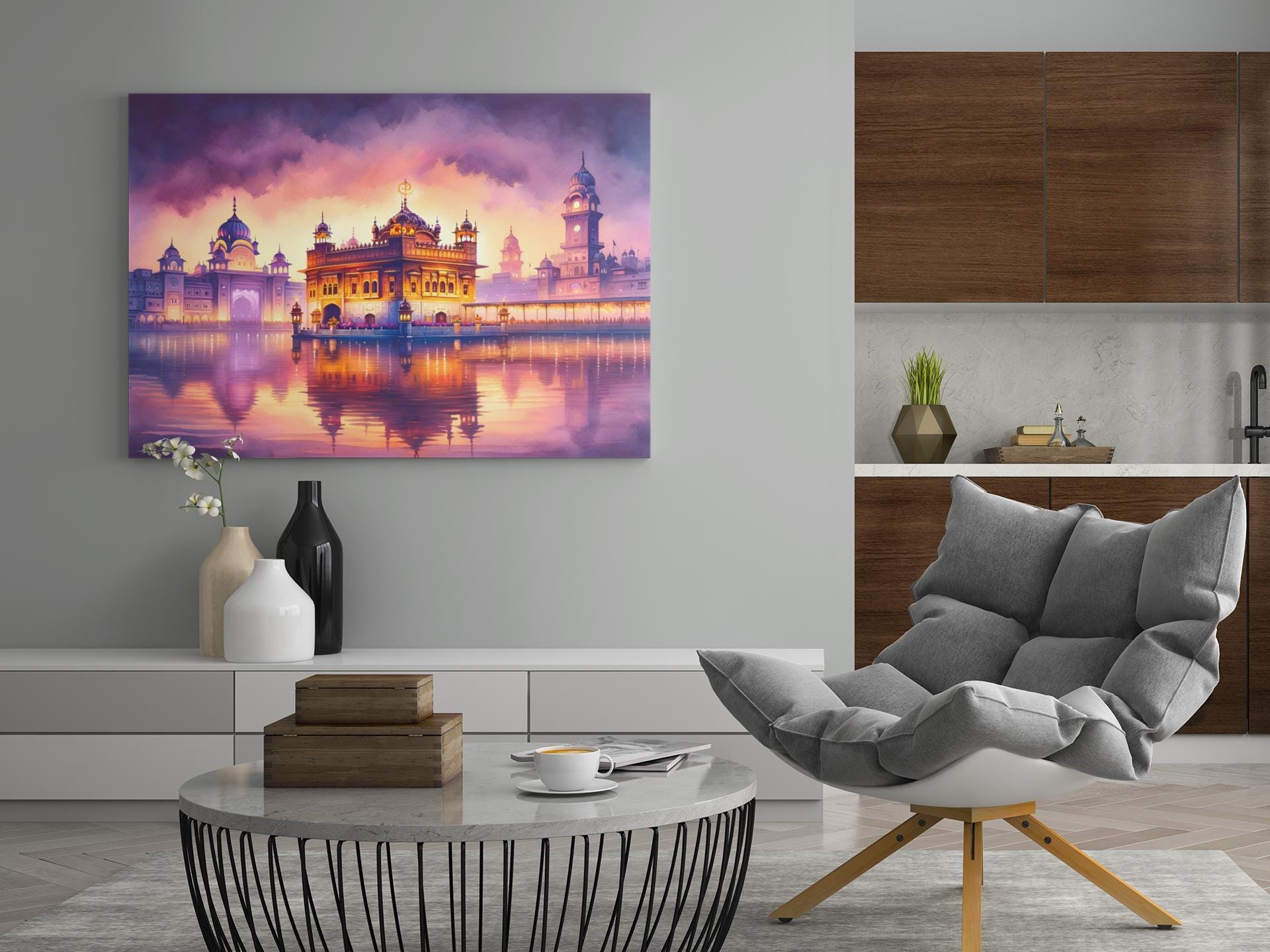 Colorful Golden Temple Canvas Wall Art - Vibrant Sikh Heritage Decor - Etsy