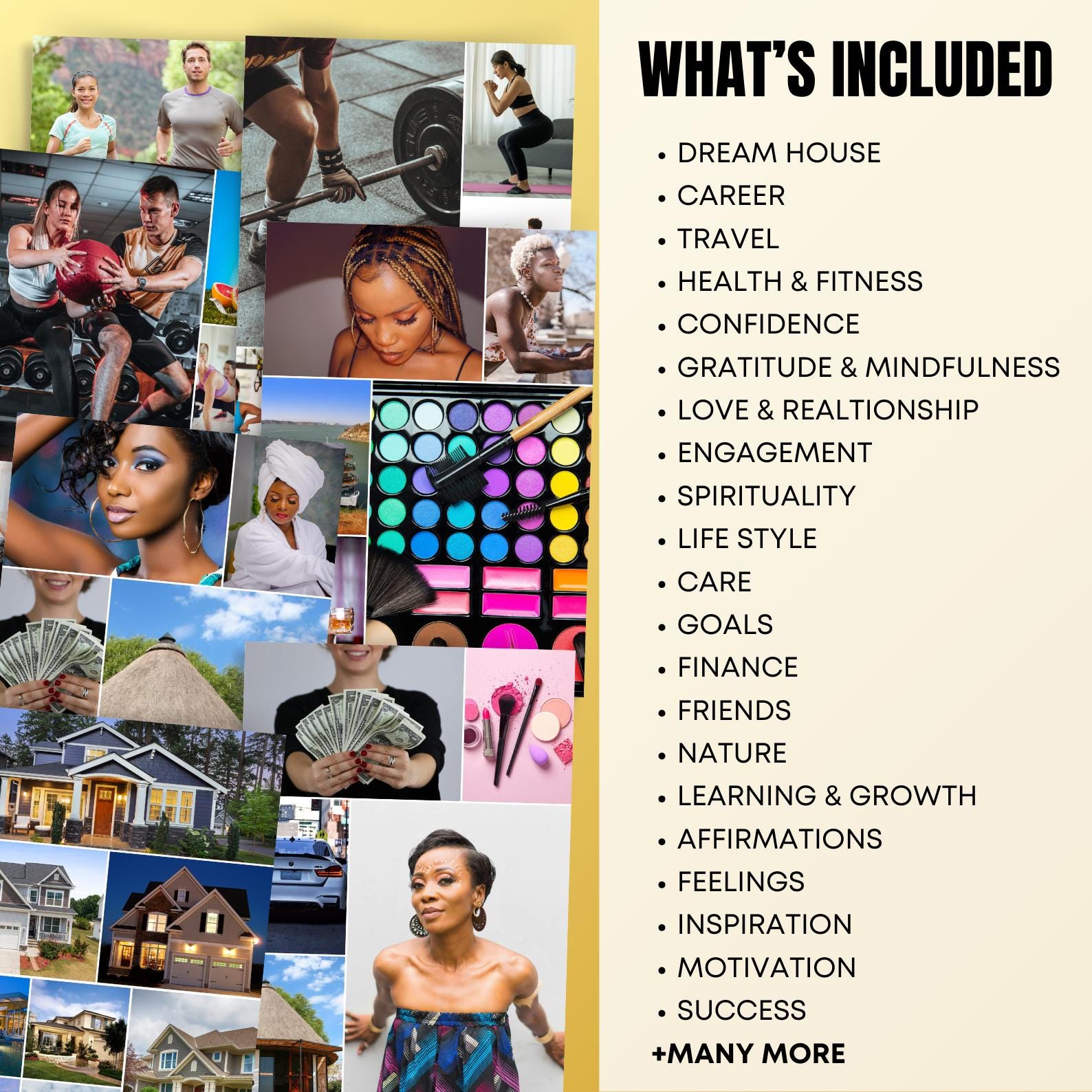 Black Girl Vision Board 2025 Kit Printables - Affirmations & Quotes for ...