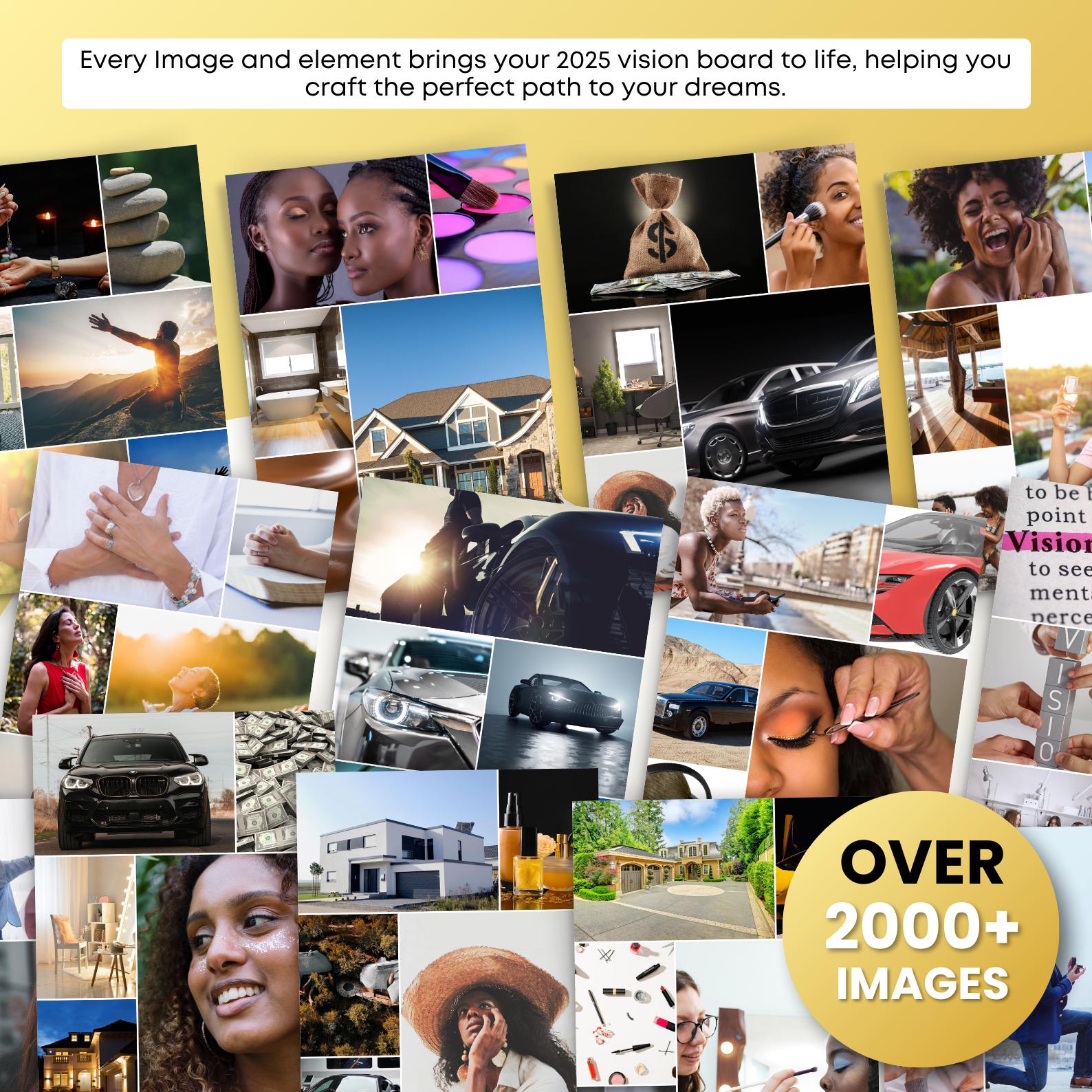 Black Girl Vision Board 2025 Kit Printables - Affirmations & Quotes for ...