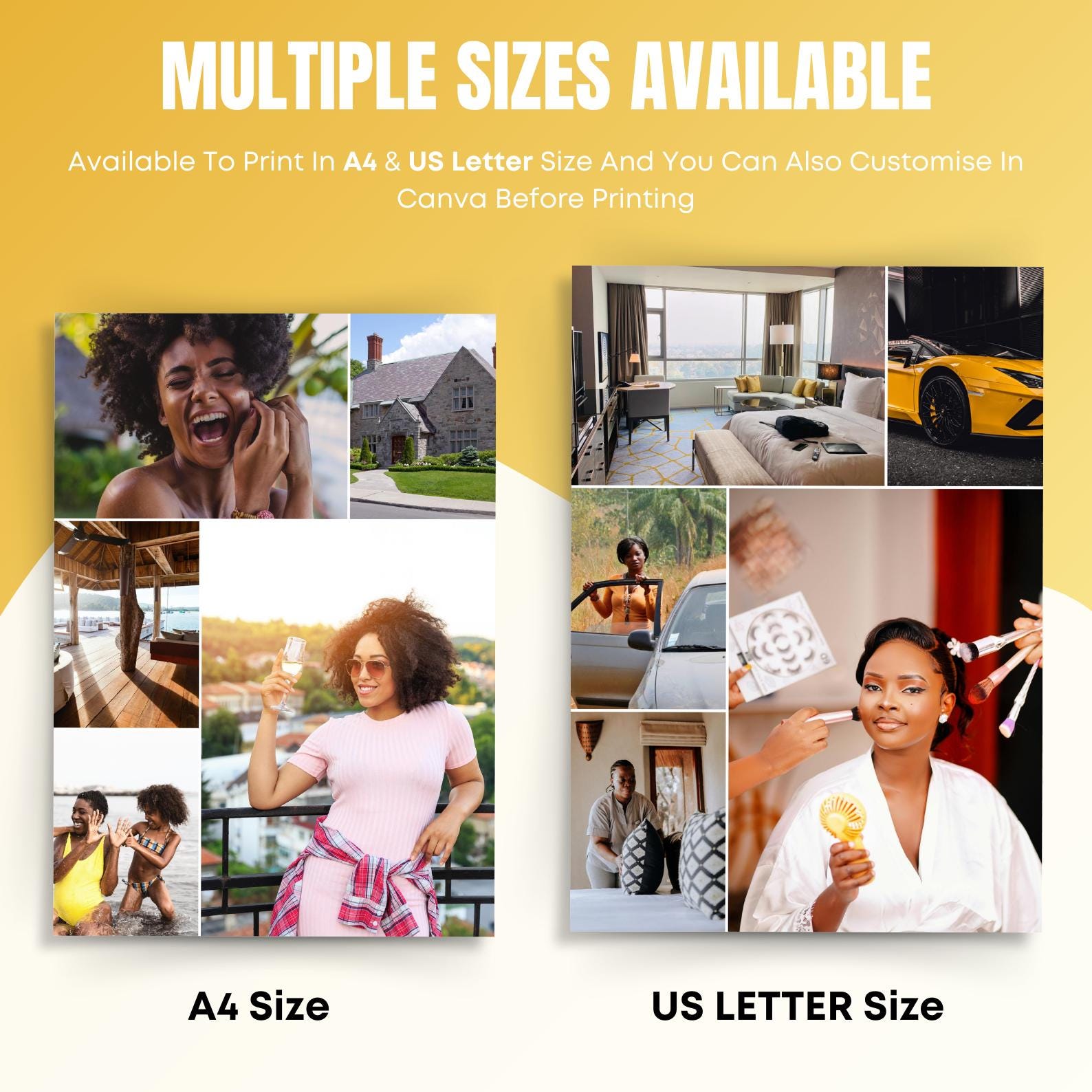 Black Girl Vision Board 2025 Kit Printables - Affirmations & Quotes for ...