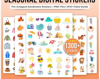 1300+ Seasonal Digital Stickers for Goodnotes & PNG | Aesthetic Planner ...