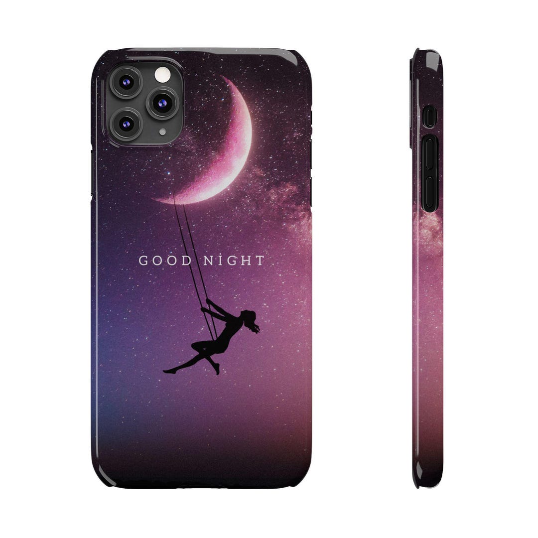 Blue Good Night Phone Case Minimalist Aesthetic iPhone Cover Simple ...