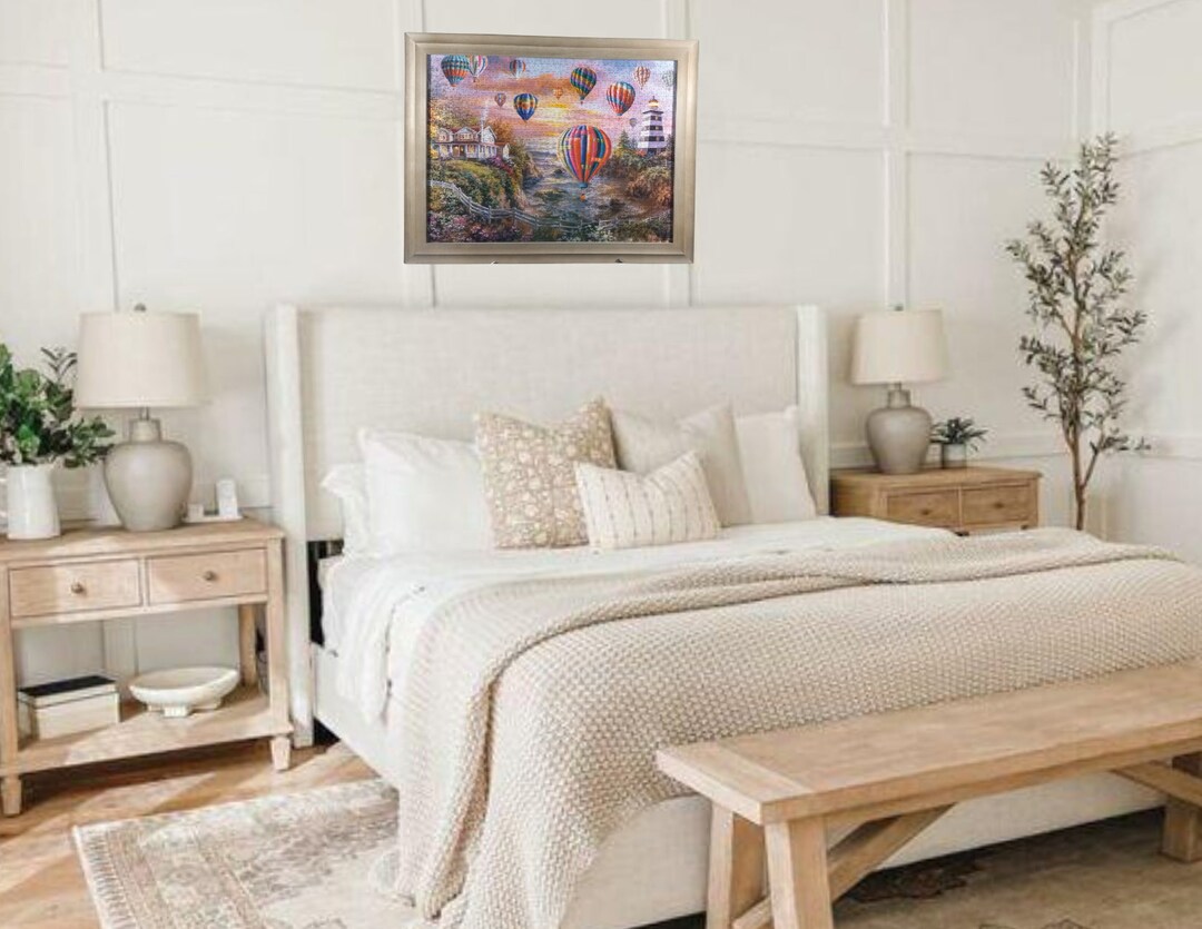 Balloons Over Cottage Cove Scenery: 18 X 24 Picture framed 1000 Piece ...