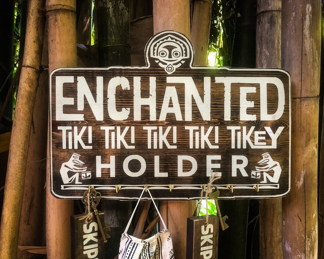Enchanted Tiki Key Holder, Rustic Wood Wall Decor, Personalized Key ...