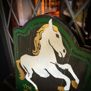 Prancing Pony Rings and Lords Pub Bar Sign, Solid Quality Wood and ...