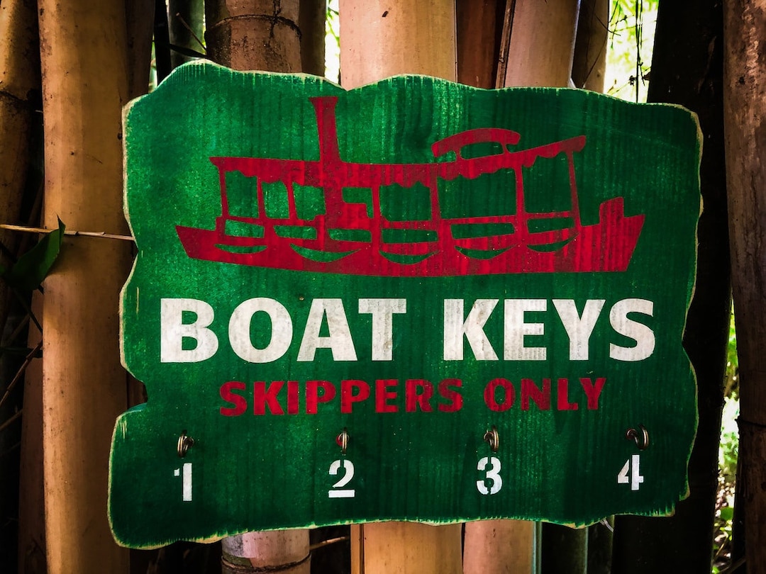 Cruising the Jungle Skipper Boat Keys, Solid Wood and Paint, Hand ...