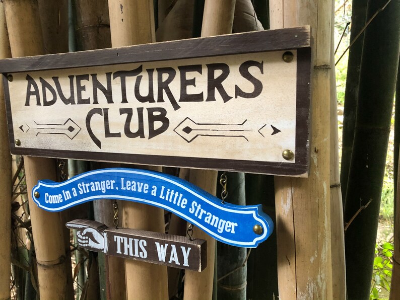Adventurers Club Wood Sign, Rustic Explorer Decor, Quality Solid Wood ...