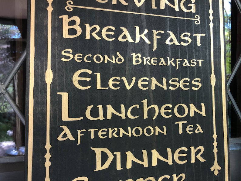 Rings and Lords Pub Menu Sign, Solid Wood, Rustic Fantasy Decor ...