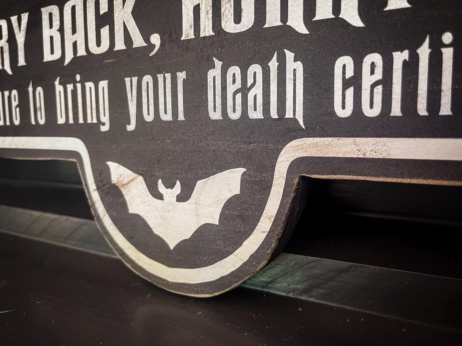 Hatbox Ghost Rustic Wood Sign, Haunted Mansion Decor, Quality Solid ...
