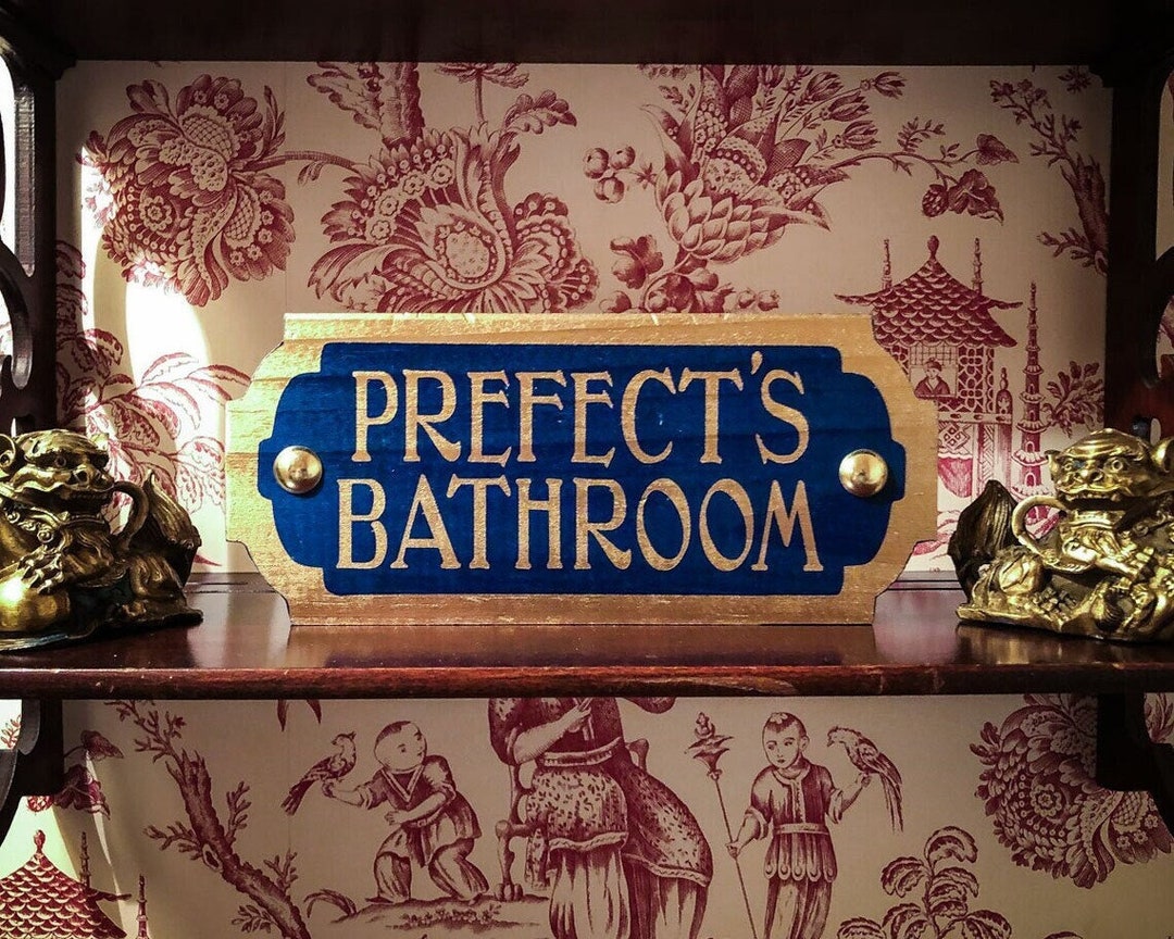 Hand Crafted Wood Prefect's Bathroom Sign, Wizard Decor, Quality Solid ...
