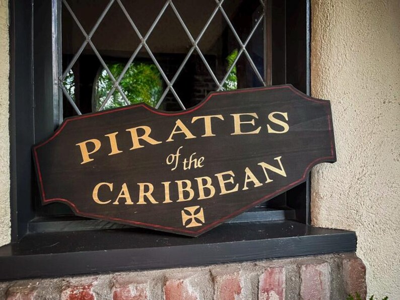 Hand Crafted Pirates of the Caribbean Shield, Rustic Wood Sign, Quality ...