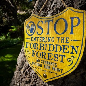 Forbidden Forest Magical Student Warning, Solid Wood and Paint Sign ...