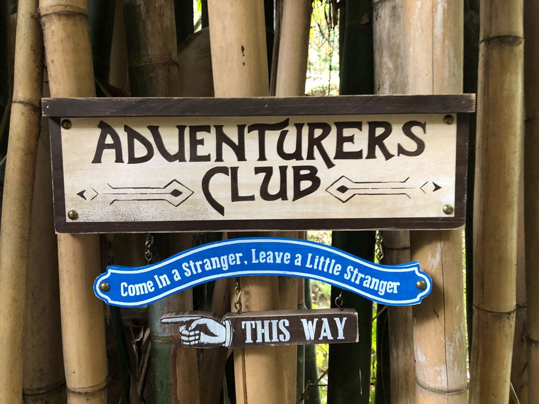 Adventurers Club Wood Sign, Rustic Explorer Decor, Quality Solid Wood ...