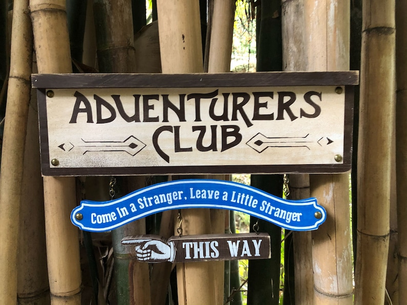 Adventurers Club Wood Sign, Rustic Explorer Decor, Quality Solid Wood ...