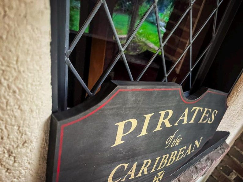 Hand Crafted Pirates of the Caribbean Shield, Rustic Wood Sign, Quality ...
