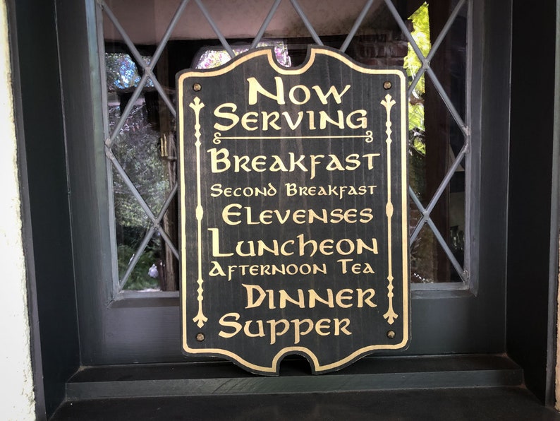 Rings and Lords Pub Menu Sign, Solid Wood, Rustic Fantasy Decor ...