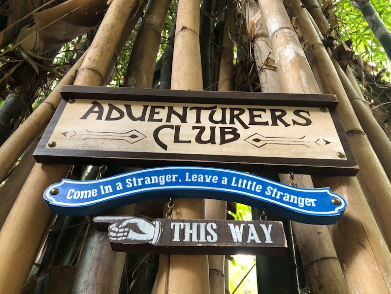 Adventurers Club Wood Sign, Rustic Explorer Decor, Quality Solid Wood ...