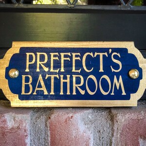 Hand Crafted Wood Prefect's Bathroom Sign, Wizard Decor, Quality Solid ...