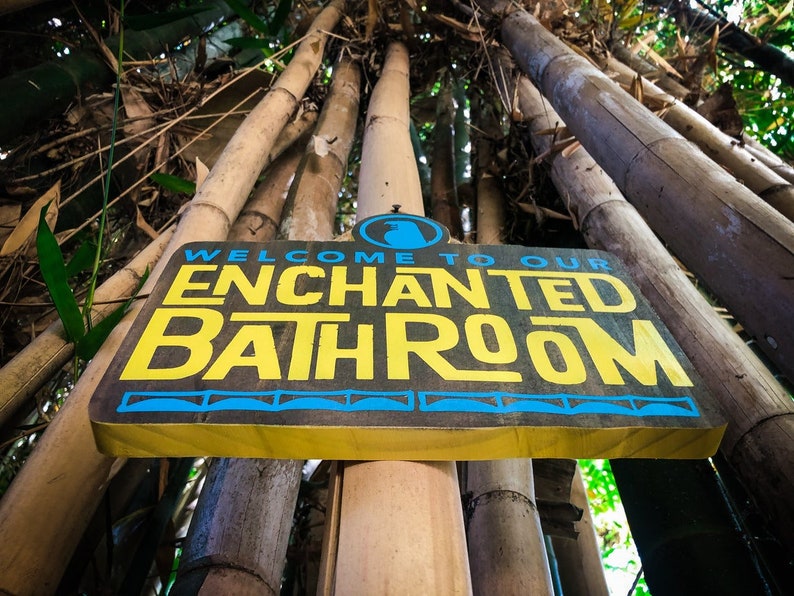 Welcome to Our Enchanted Bathroom Solid Wood and Paint - Etsy