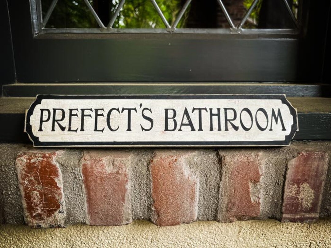 Handcrafted Prefect's Bathroom Wood Sign, Aged Wizard Decor, Quality ...