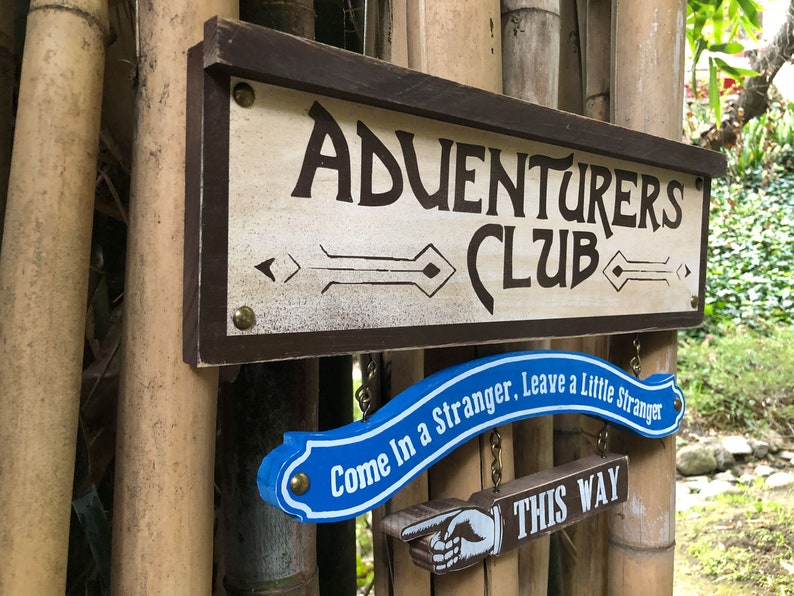 Adventurers Club Wood Sign, Rustic Explorer Decor, Quality Solid Wood ...