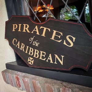Hand Crafted Pirates of the Caribbean Shield, Rustic Wood Sign, Quality ...