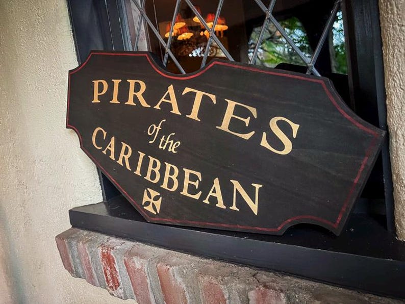 Hand Crafted Pirates of the Caribbean Shield, Rustic Wood Sign, Quality ...