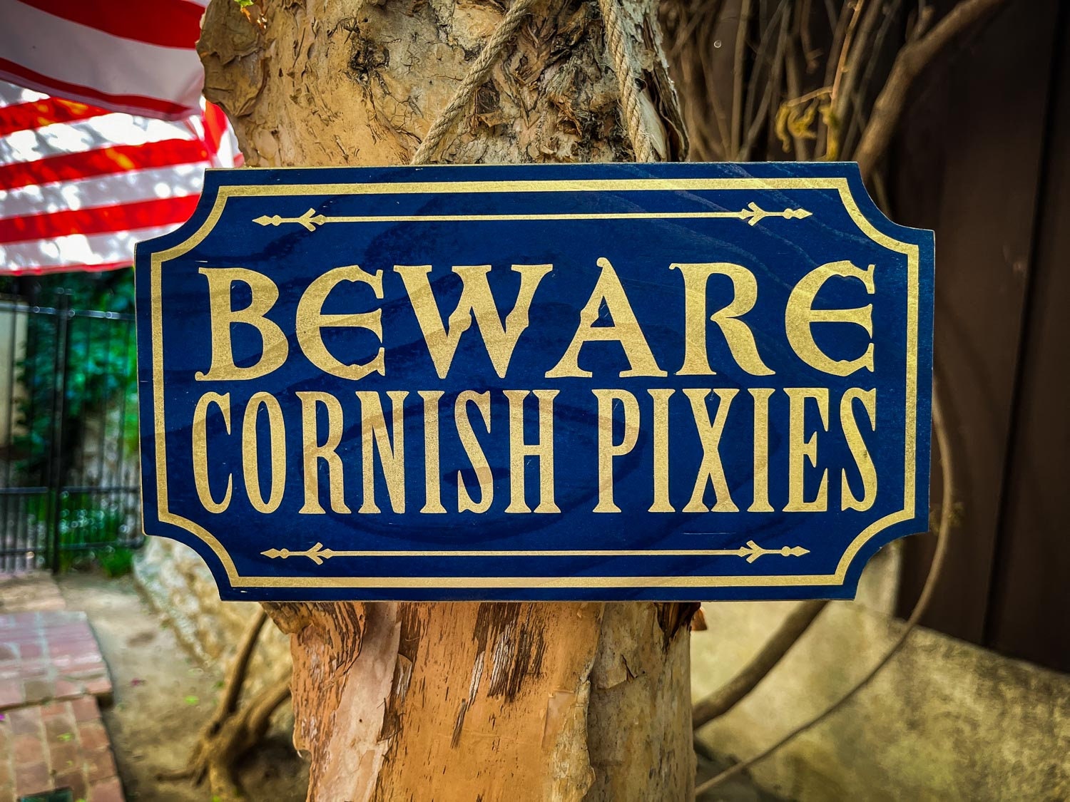 Beware Cornish Pixies Wood Sign, Handcrafted Wizard Decor, Quality ...