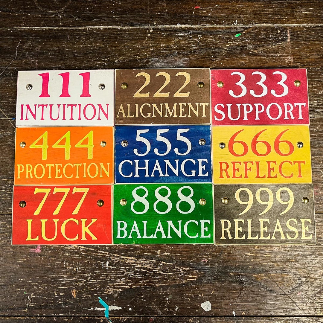 Magical Angel Numbers, Solid Wood and Paint, Quality Solid Wood and ...