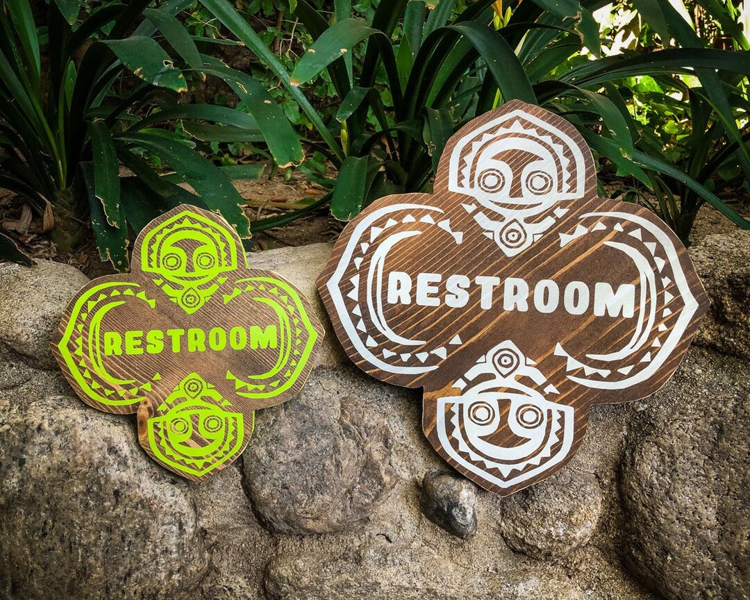 Custom Tiki Restroom Sign, Polynesian Decor, Solid Wood, Quality Solid ...