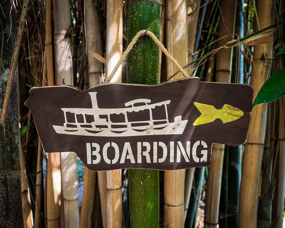 Passenger Boarding Directional Sign, Solid Wood and Paint, Hand Crafted ...