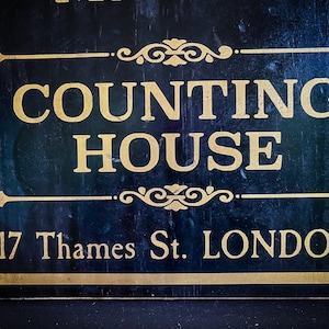 Scrooge and Marley Counting House Sign, Hand Painted Solid Wood ...