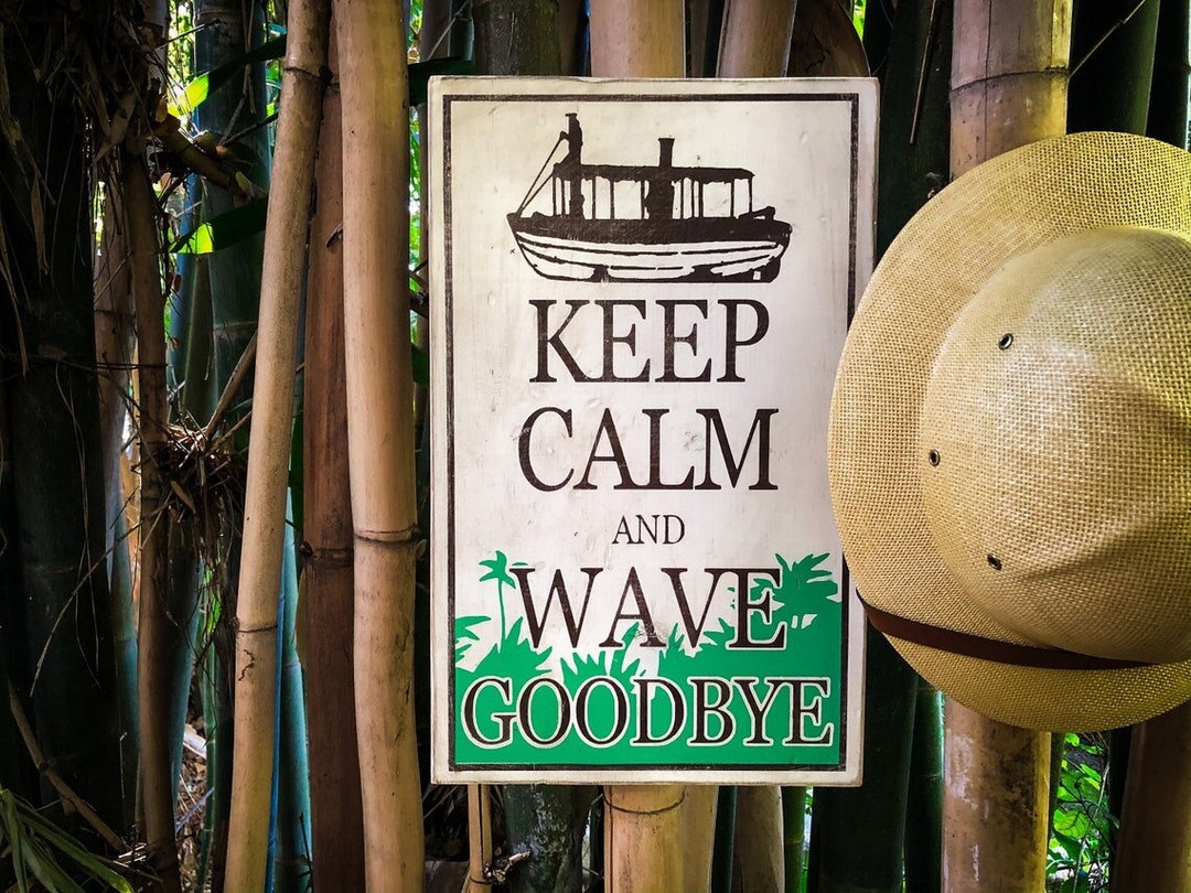 Cruising the Jungle Keep Calm and Wave Goodbye, Solid Wood and Paint ...