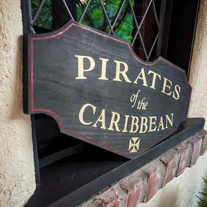 Hand Crafted Pirates of the Caribbean Shield, Rustic Wood Sign, Quality ...