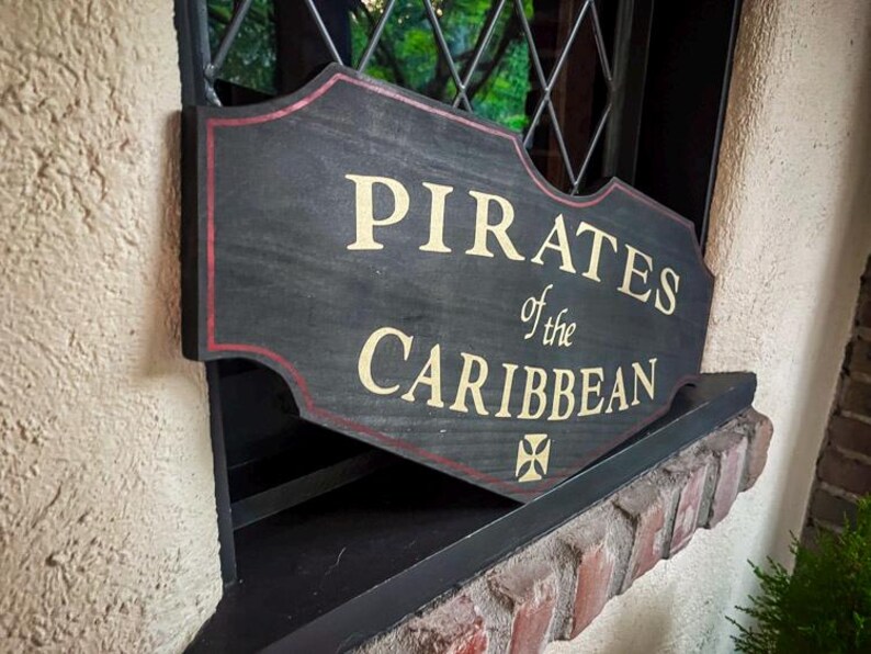Hand Crafted Pirates of the Caribbean Shield, Rustic Wood Sign, Quality ...