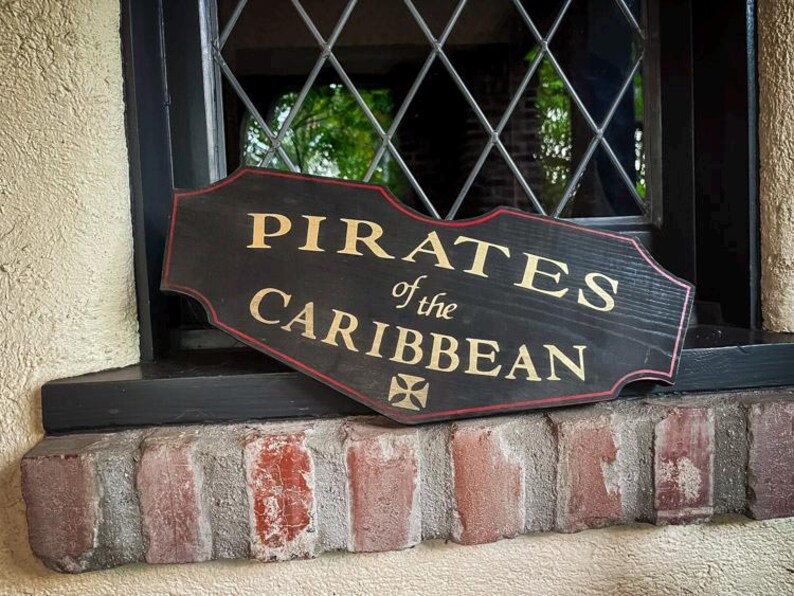 Hand Crafted Pirates of the Caribbean Shield, Rustic Wood Sign, Quality ...