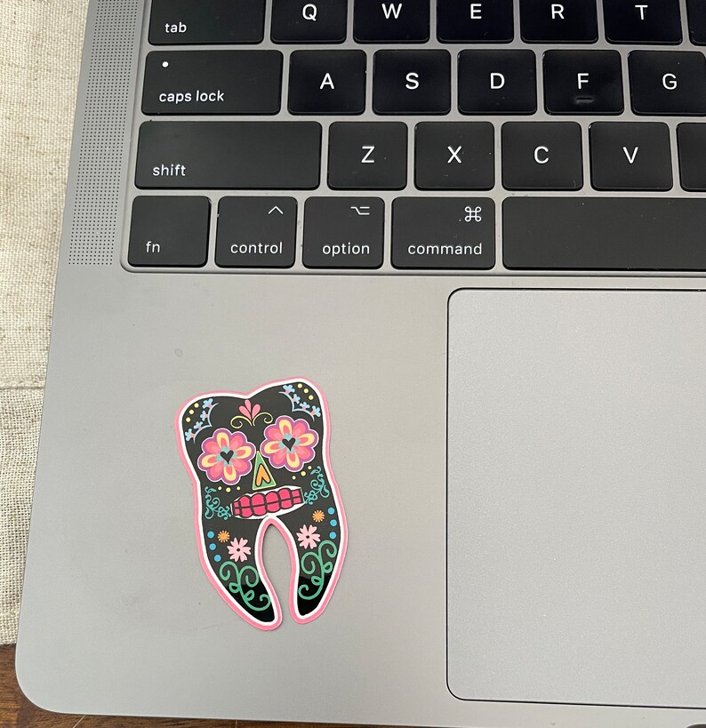Sugar Skull Tooth Sticker, Dental Sticker, Dentist, Dental Student ...