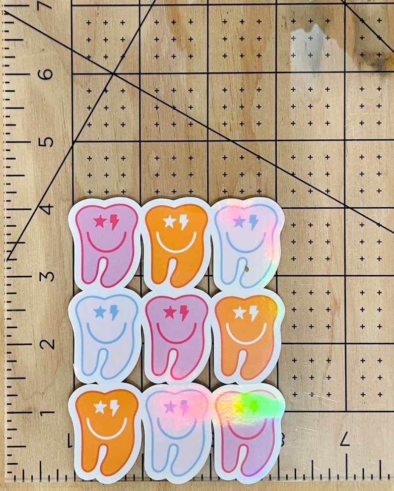 Large Smiley Face Tooth Grid Sticker, Dental Sticker, Dentistry ...