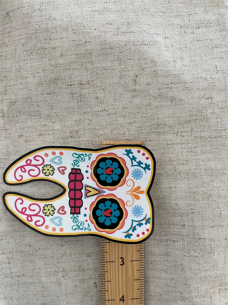 Sugar Skull Tooth Sticker, Dental Sticker, Dentist, Dental Student ...