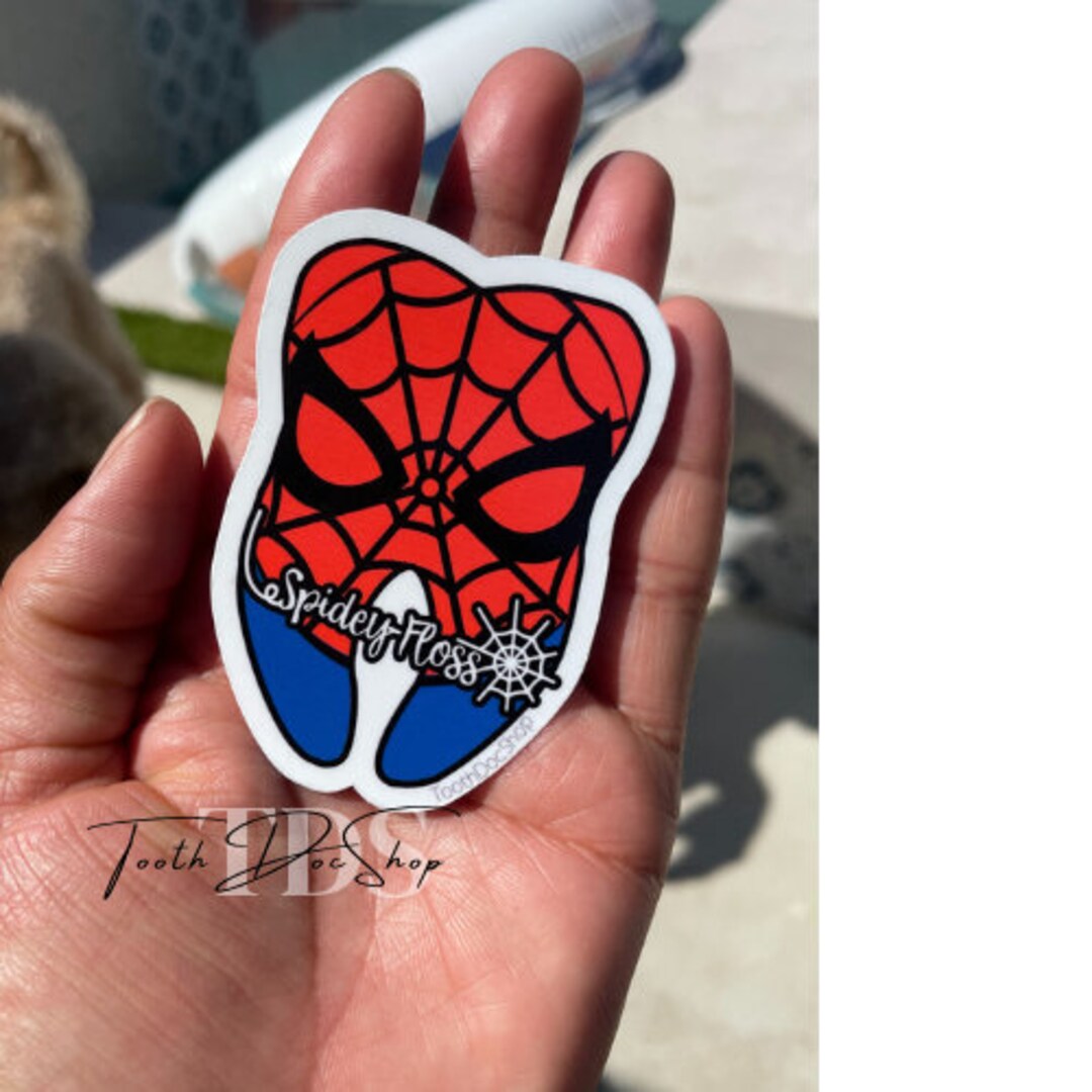 Spideyfloss Tooth Sticker, Spiderman Tooth, Dental Sticker, Dentistry ...