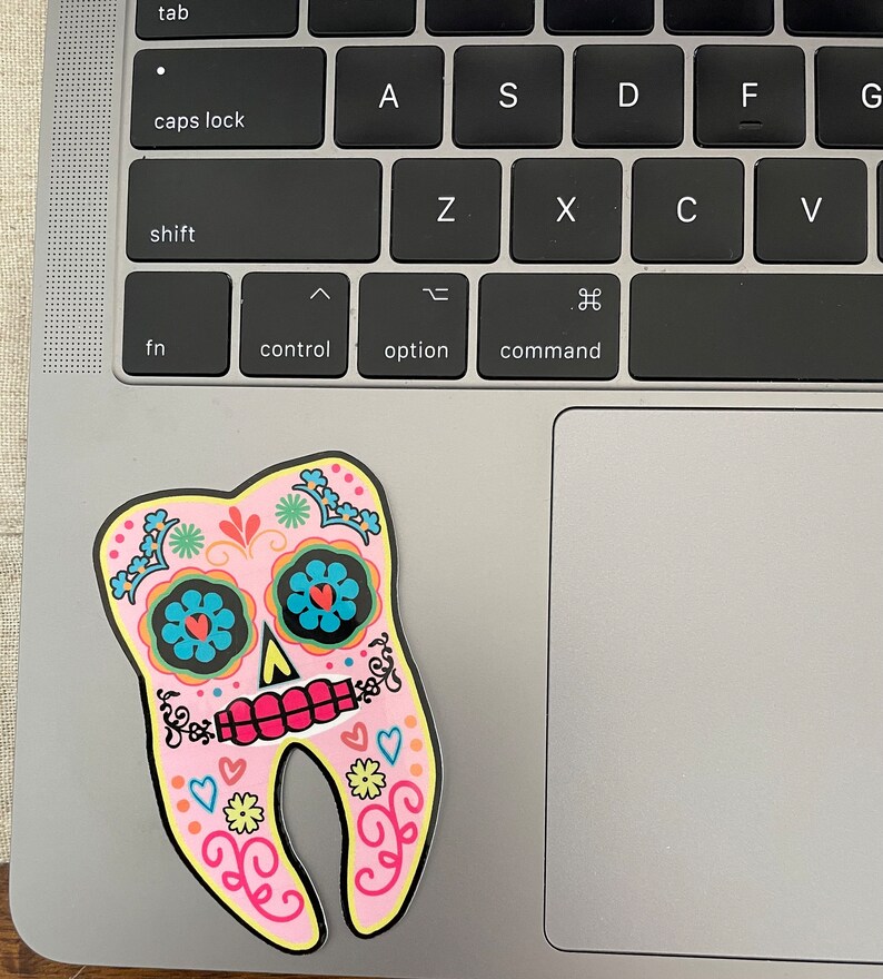 Sugar Skull Tooth Sticker, Dental Sticker, Dentist, Dental Student ...