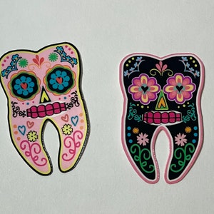 Sugar Skull Tooth Sticker, Dental Sticker, Dentist, Dental Student ...