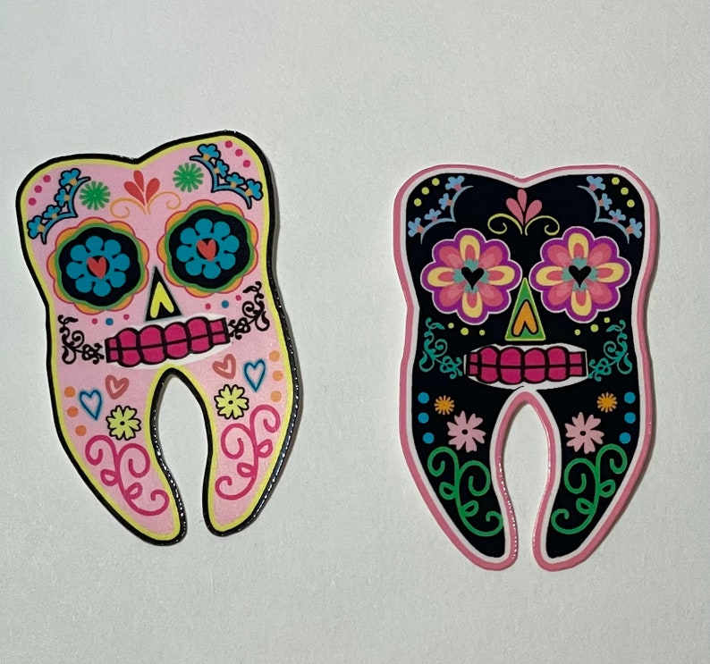 Sugar Skull Tooth Sticker, Dental Sticker, Dentist, Dental Student ...