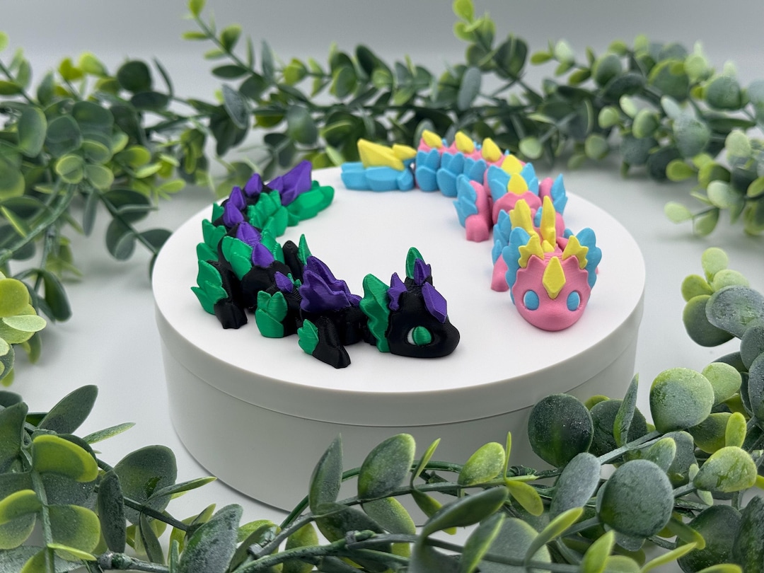 Crystal Baby Dragon, 3D Printed, Flexi, Articulated Dragon Figurine ...