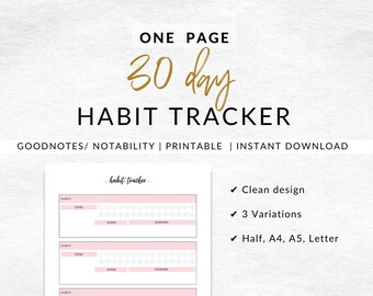 Pink Habit Tracker Printable Daily and Monthly Habit Tracker - Etsy