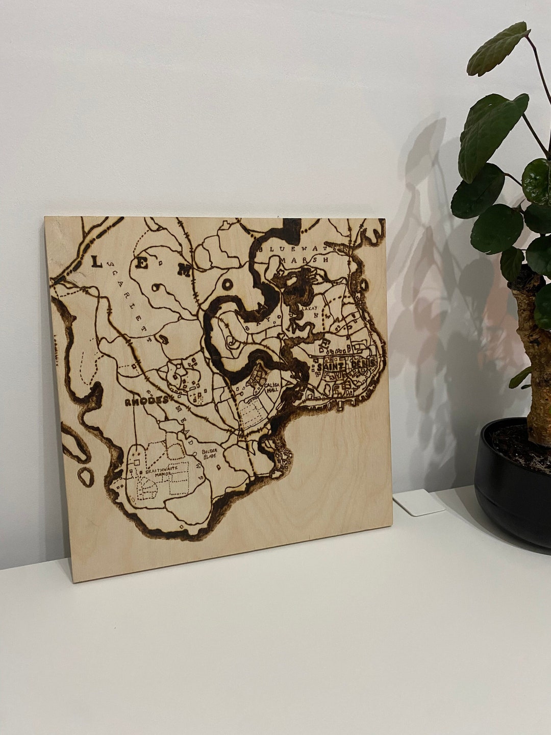 Red Dead Redemption 2 Custom Woodburned Map of Lemoyne - Etsy