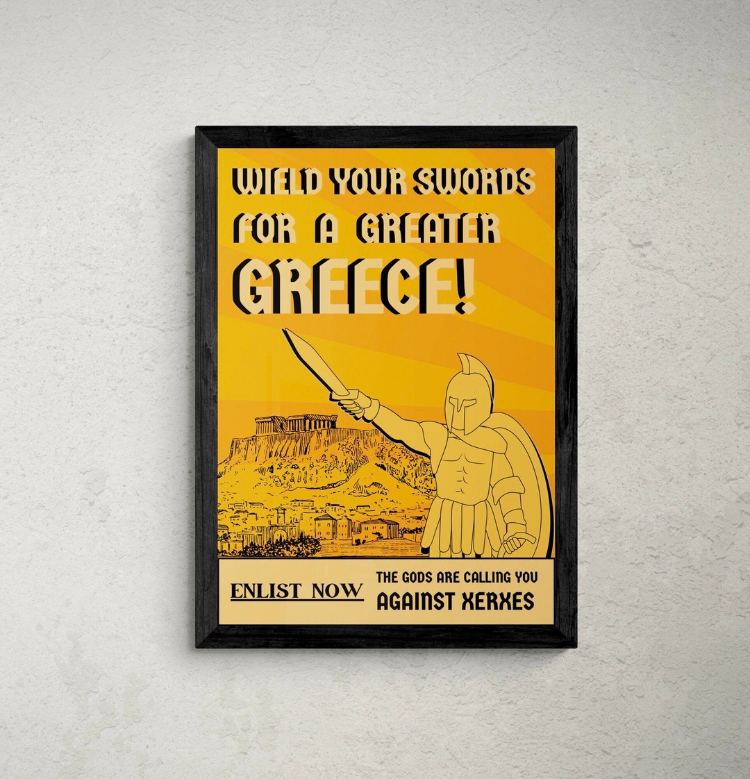 Ancient Greece Inspired Propaganda Print | Historic Poster | Man Cave ...