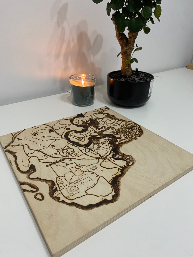 Red Dead Redemption 2 Custom Woodburned Map of Lemoyne - Etsy