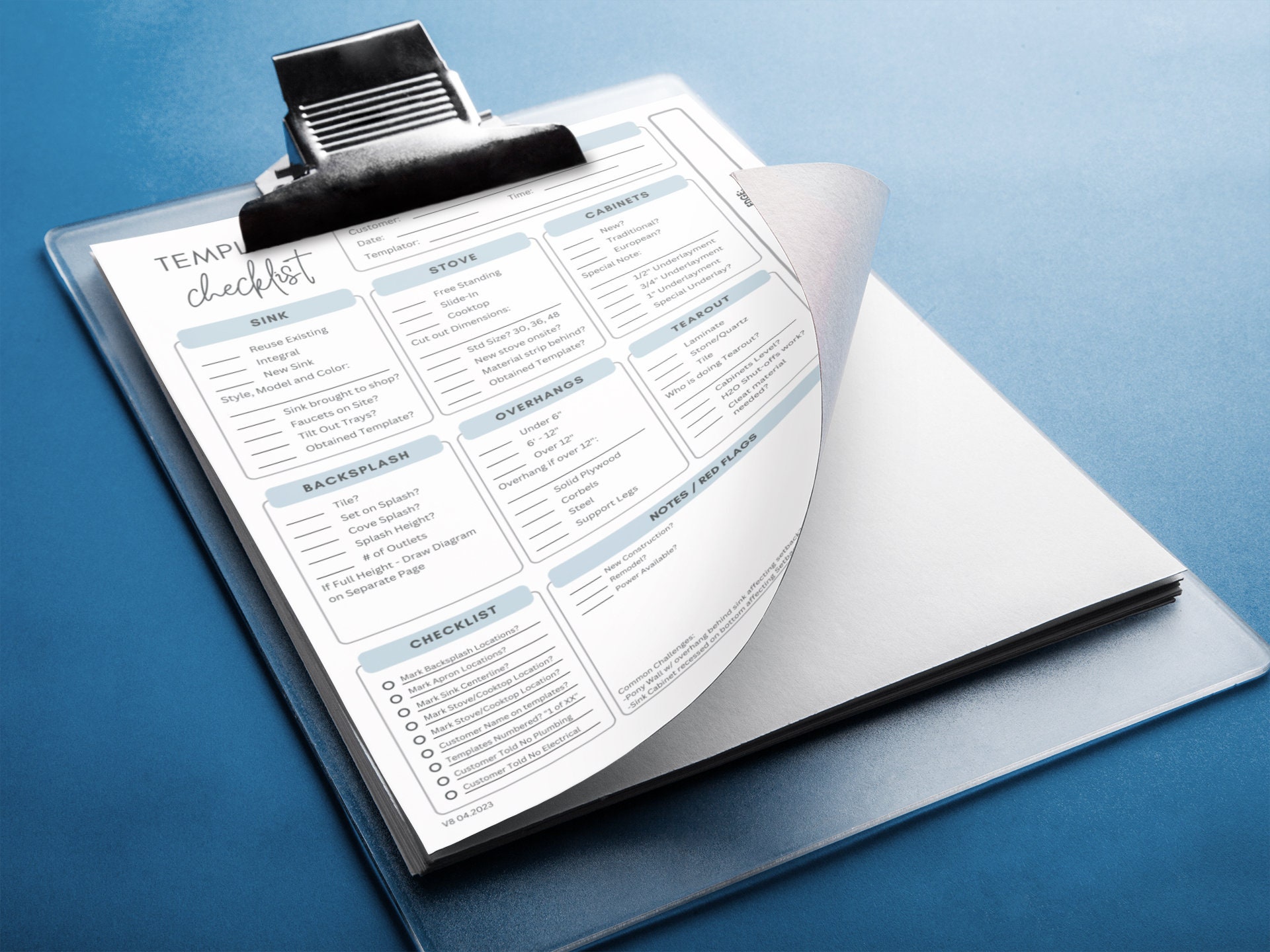 Countertop Template Checklist - Checklist for Templating Granite ...