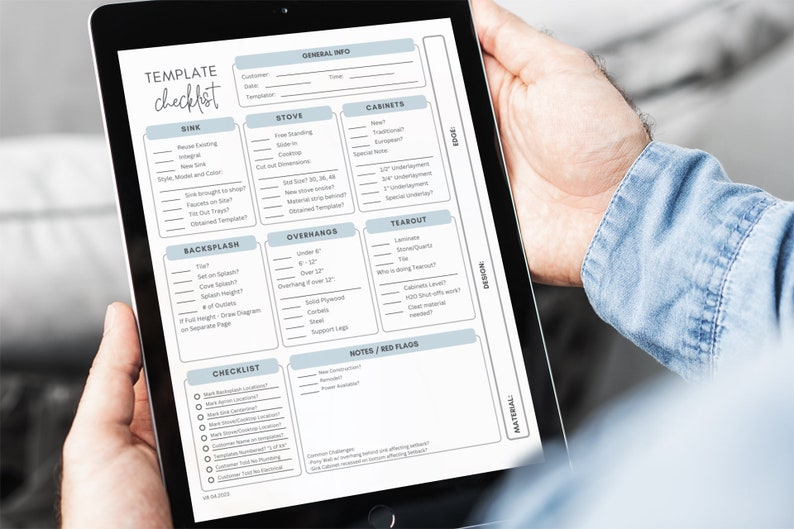 Countertop Template Checklist - Checklist for Templating Granite ...